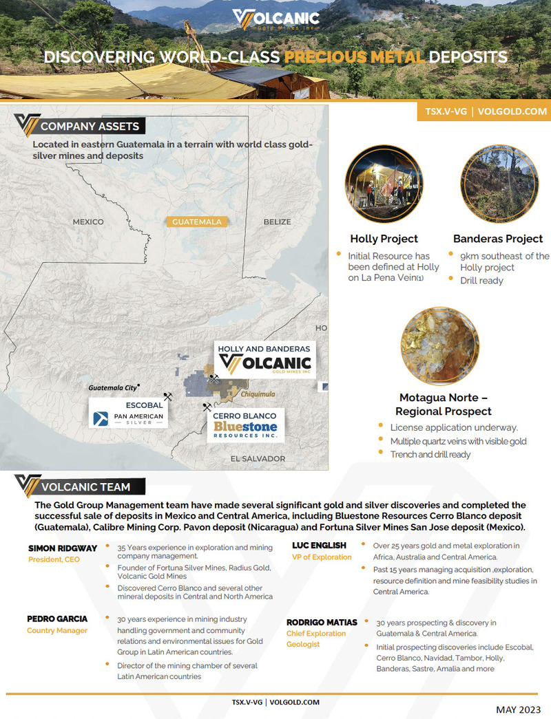Fact Sheet | Volcanic Gold Mines Inc.
